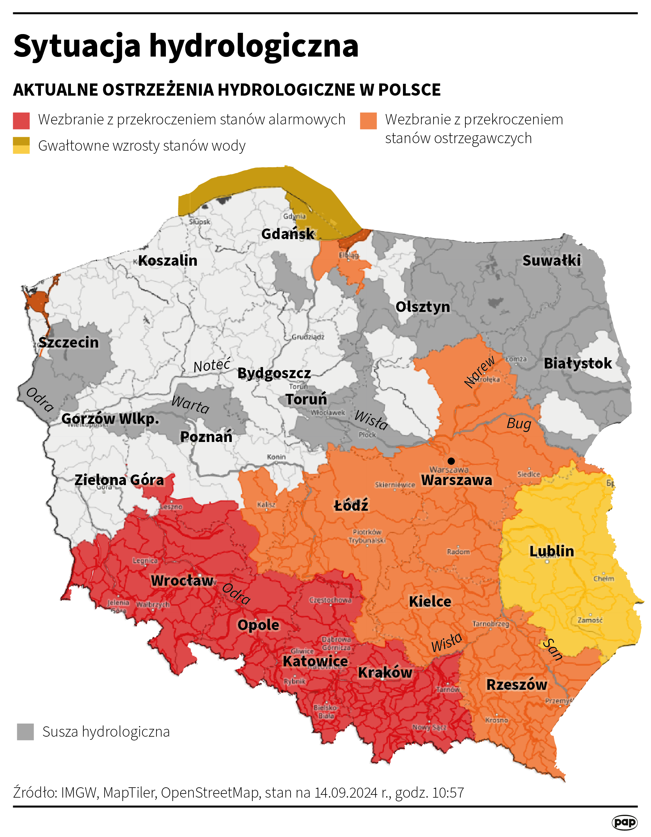 IMGW o sytuacji hydrologicznej na rzekach [NAJNOWSZE DANE] | Polska Agencja Prasowa SA
